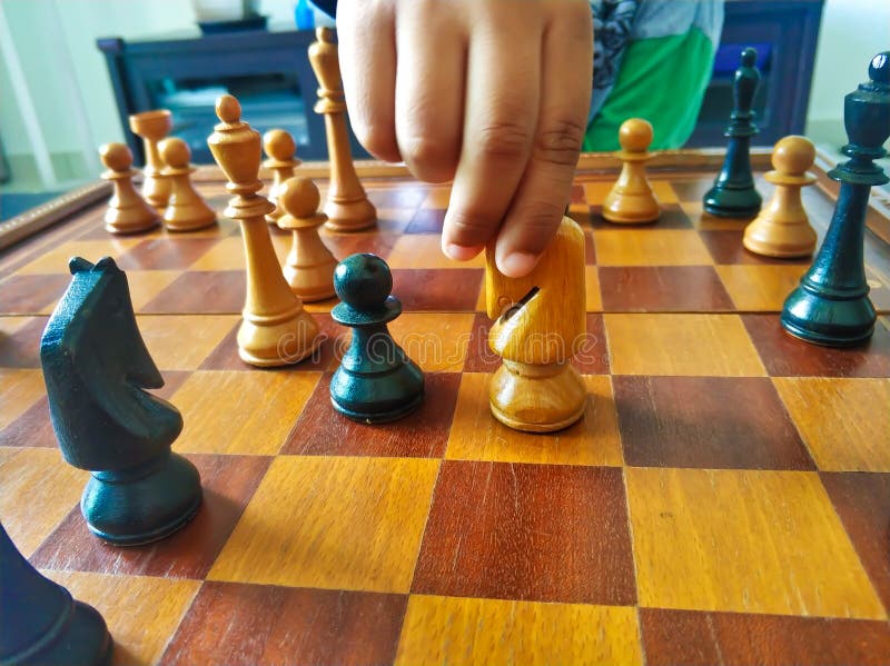 Chess Game Taking Place between 2 Person Stock Image - Image of risk ...
