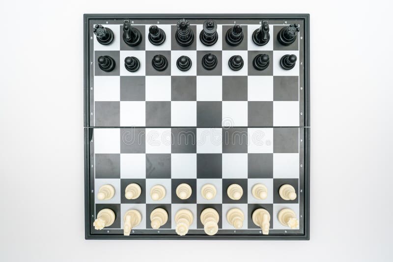 Chess Game Top View Starting Position Stock Image - Image of black ...