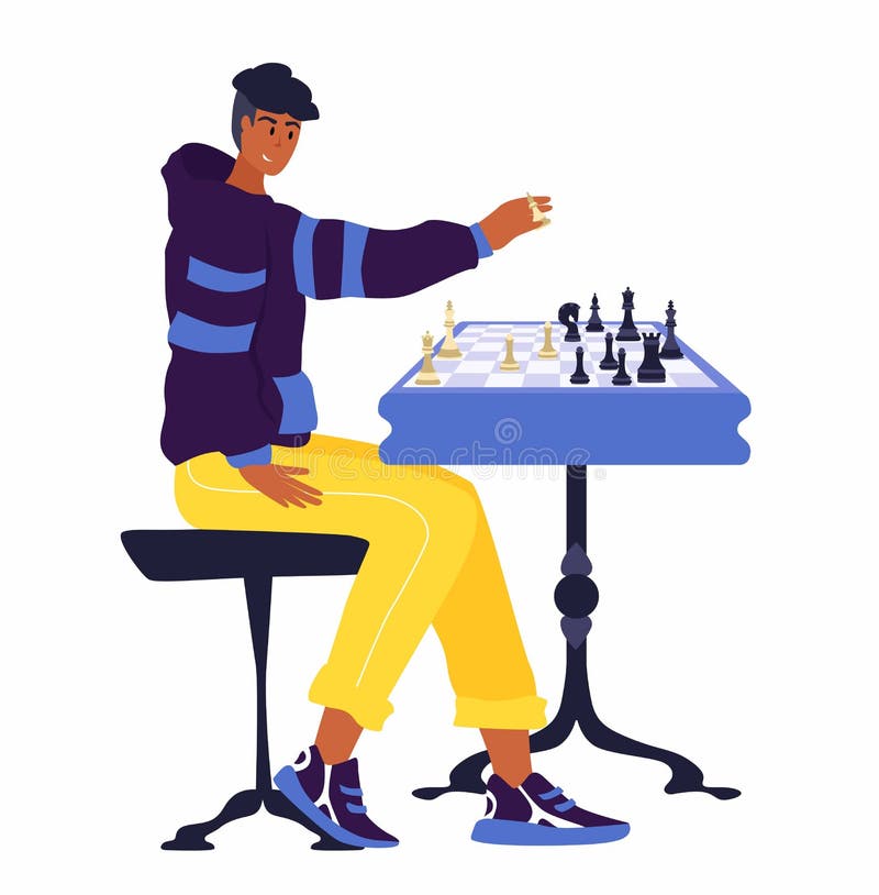Chess Game. Trendy Flat Illustration. People Play Chess. Chess Pieces ...