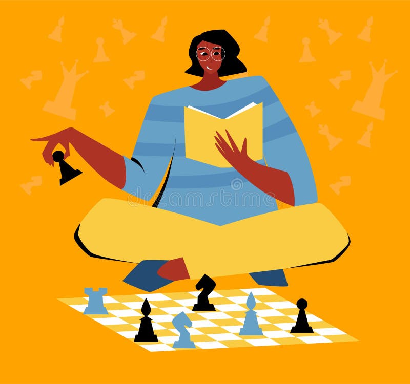 Chess Game. Trendy Flat Illustration. People Play Chess. Chess Pieces ...