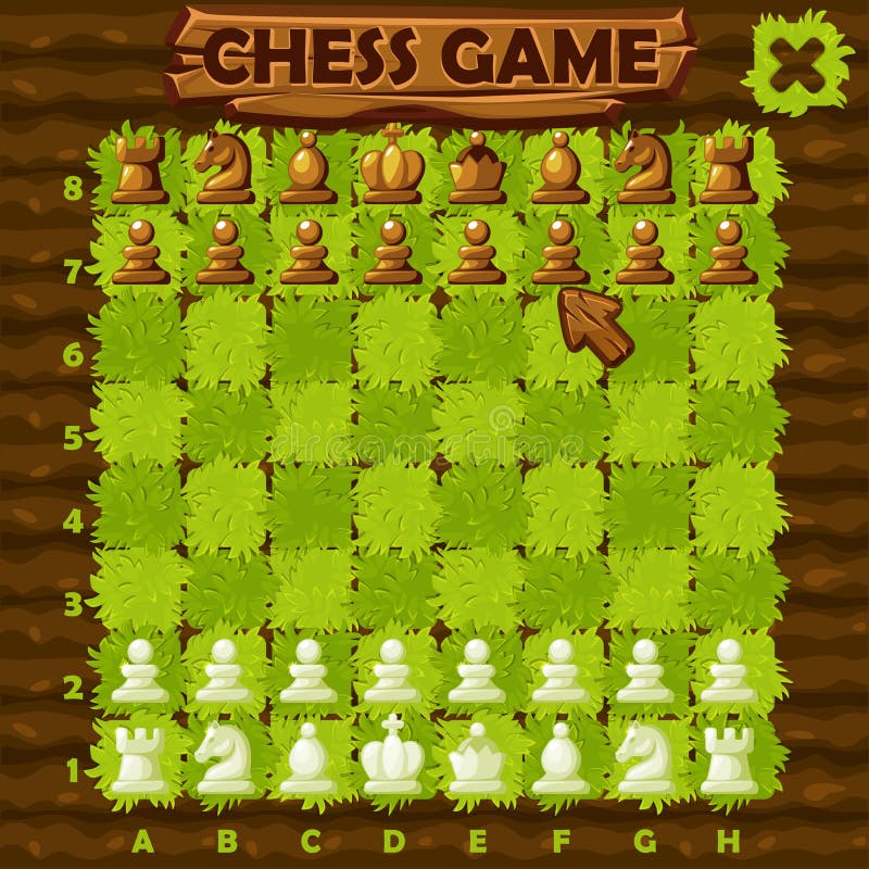 Chess Game UI, Farm Style Chess Board and Set Chess Figures for 2D Game ...