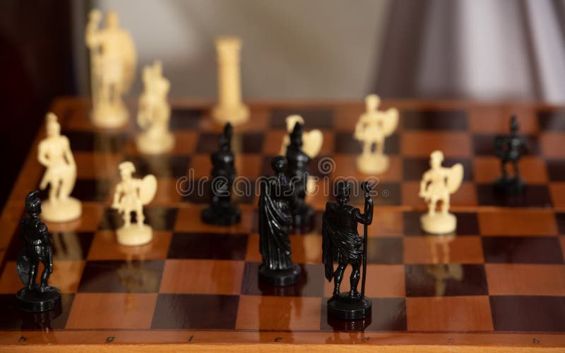 Chess Game Unusual Figures in the Form of People. Stock Photo - Image ...