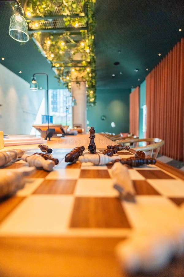 Chess Game Where All Chess Pieces are Fallen but the King is Standing ...