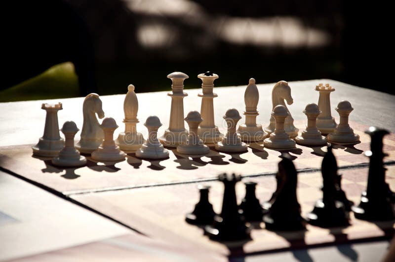 Chess Game. White and Black Chess Pieces on the Board. Stock Image ...