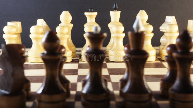 Chess Game. White and Black Pieces on Chess Board Stock Photo - Image ...