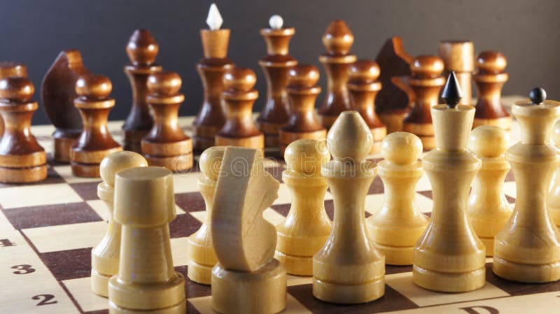 Chess Game. White and Black Pieces on Chess Board Stock Photo - Image ...