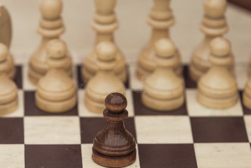 Chess Game with White and Black Pieces Stock Image - Image of black ...