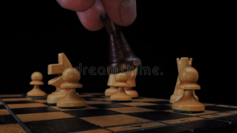 Chess Game. a Wooden Chess Pieces on a Chess Board in Lights and ...