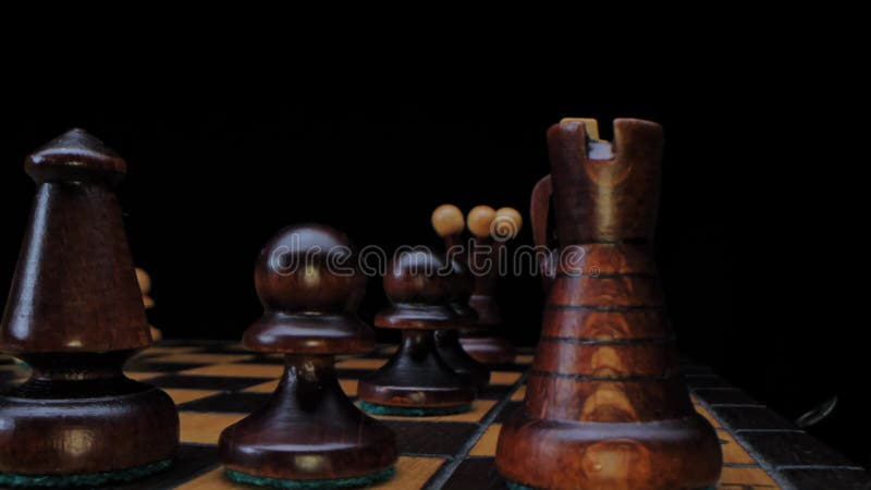 Chess Game. a Wooden Chess Pieces on a Chess Board in Lights and ...