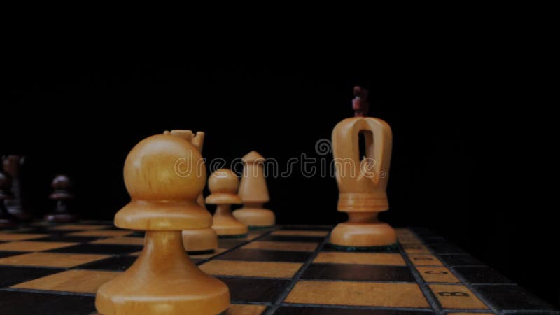 Chess Game. a Wooden Chess Pieces on a Chess Board in Lights and ...