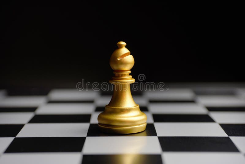 Chess Gilded Piece Elephant on the Board Stock Image - Image of battle ...