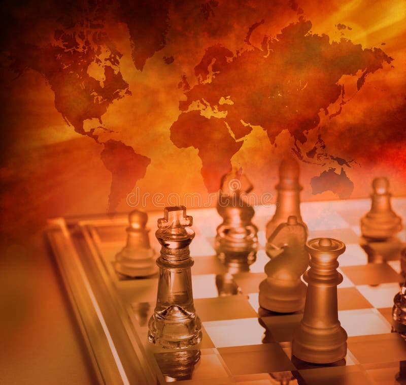 Global Business Strategy Chess Banner Stock Illustration - Illustration ...