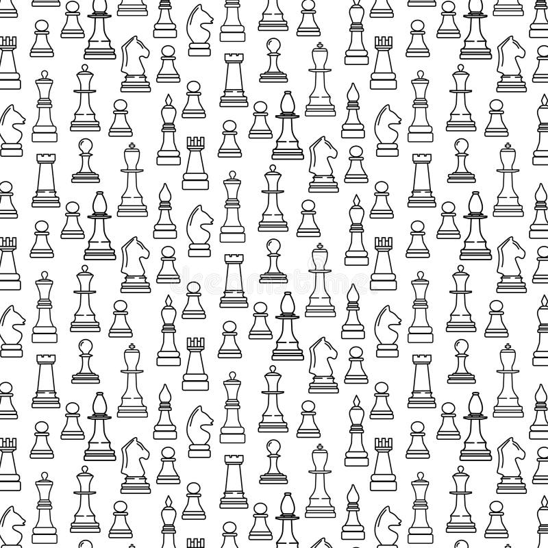 Chess Hand Drawn Doodle Cartoon Samless Pattern Stock Vector ...