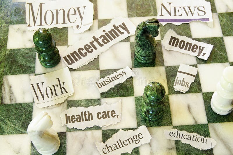 Chess and headlines stock photo. Image of current, think - 20283384