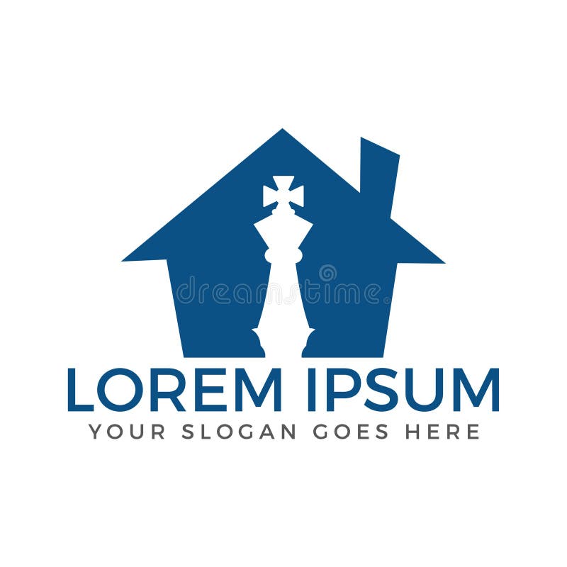 Chess Home Vector Logo Design. Stock Vector - Illustration of club ...