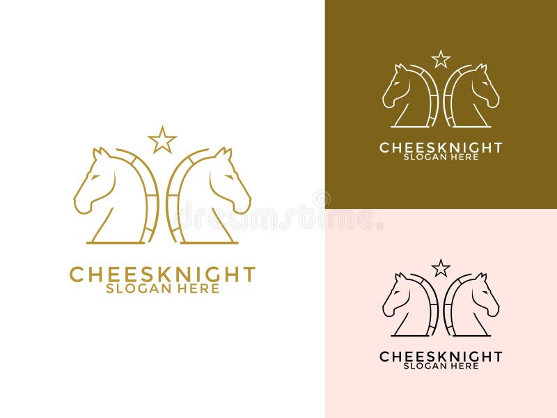 Chess Horse Luxury Logo Template, Line Art Knight Chess Piece Symbol ...