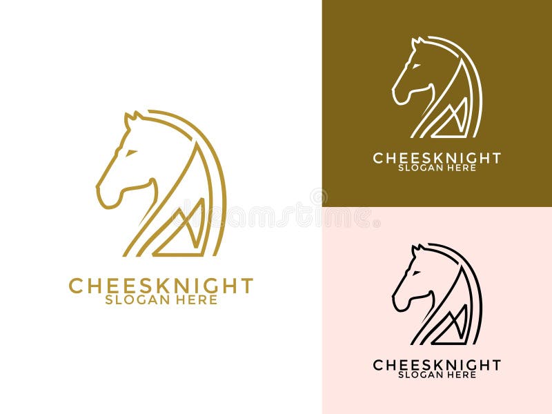 Chess Horse Luxury Logo Template, Line Art Knight Chess Piece Symbol ...