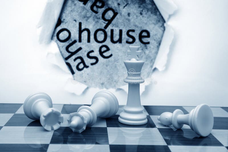 Chess and house concept stock image. Image of mortgage - 177165393