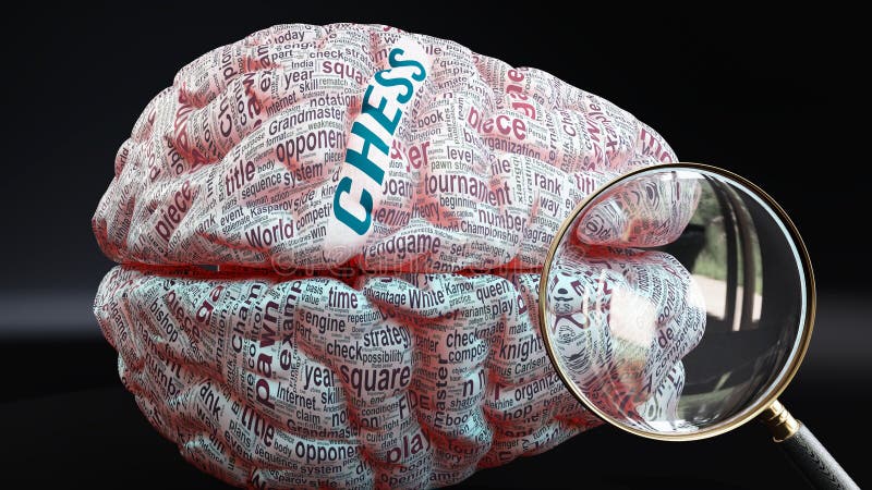 Chess in human brain stock illustration. Illustration of cortex - 247948479