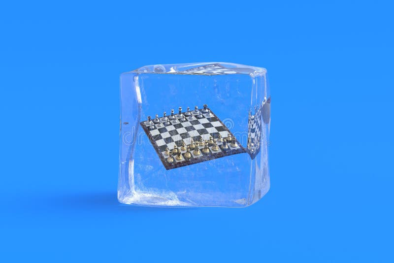 Chess in ice cube stock illustration. Illustration of frost - 264033637