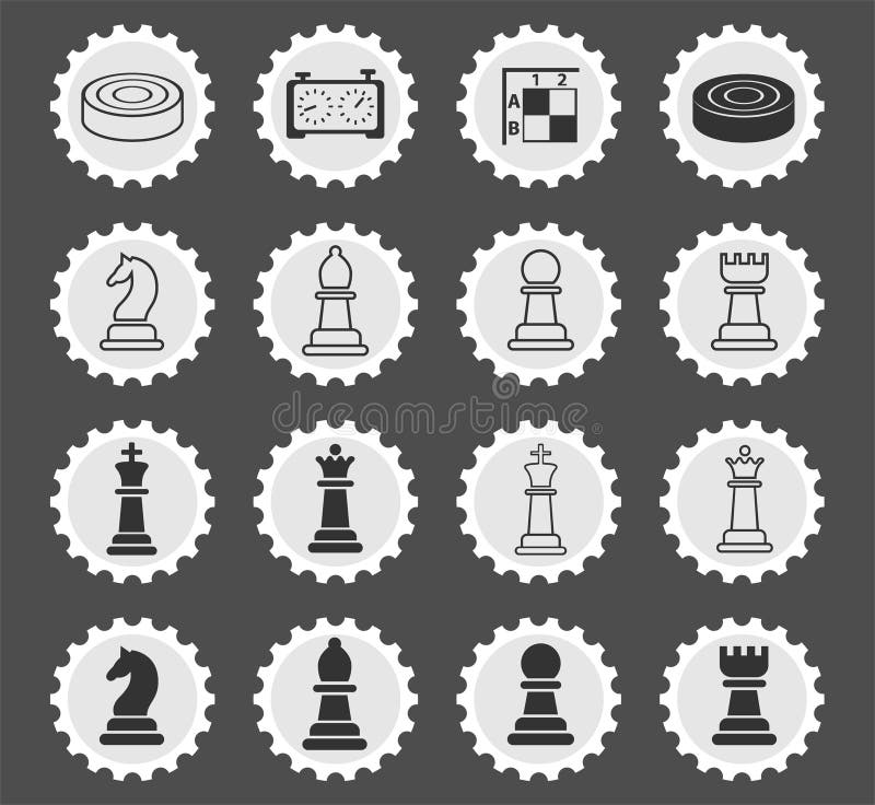 Chess icon set stock vector. Illustration of king, vector - 128490710