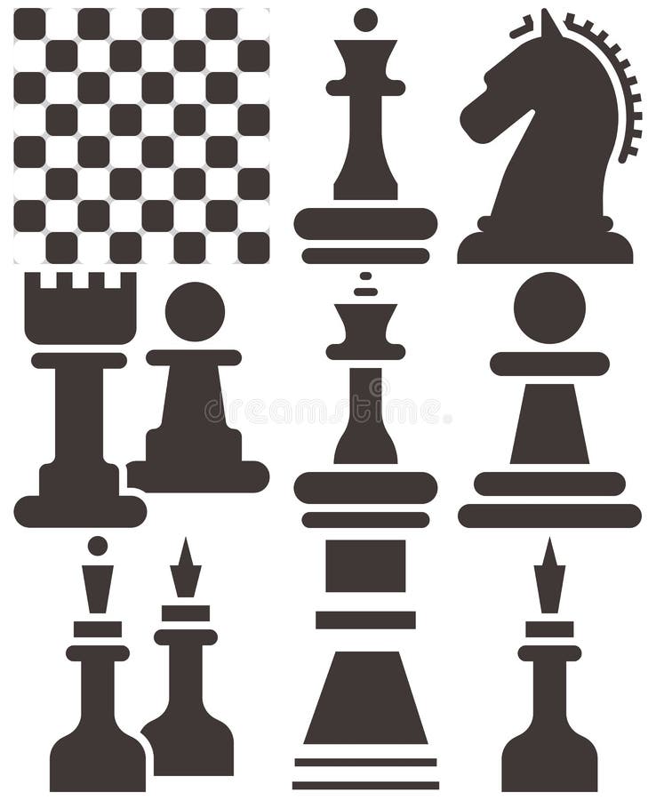 Chess icons set stock vector. Illustration of sport, black - 73521507