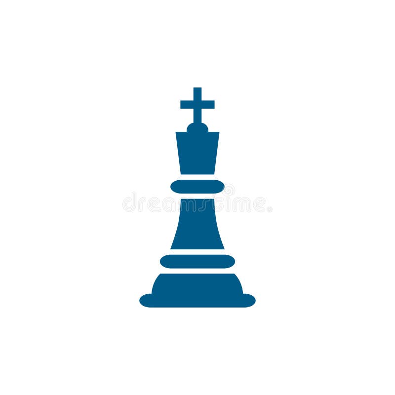 Chess King Blue Icon on White Background. Blue Flat Style Vector ...