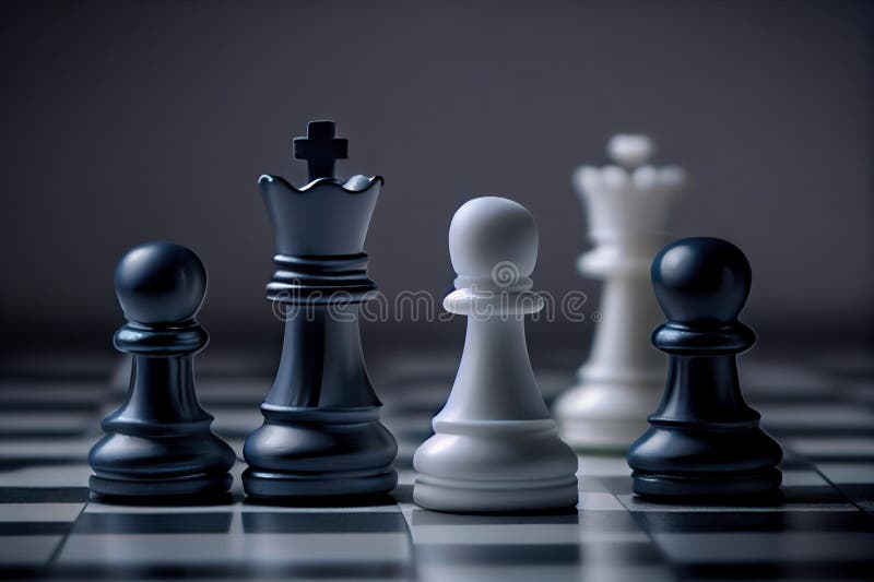 Chess King on Chess Board Game with Chess Figures. AI Generated Stock ...