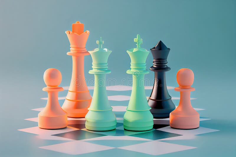 Chess King on Chess Board Game with Chess Figures. AI Generated Stock ...