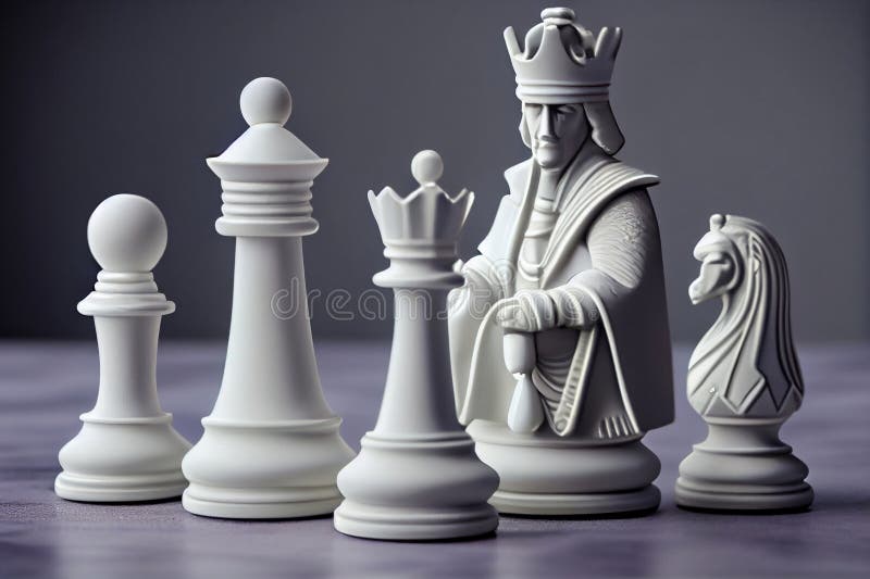 Chess King on Chess Board Game with Chess Figures. AI Generated Stock ...