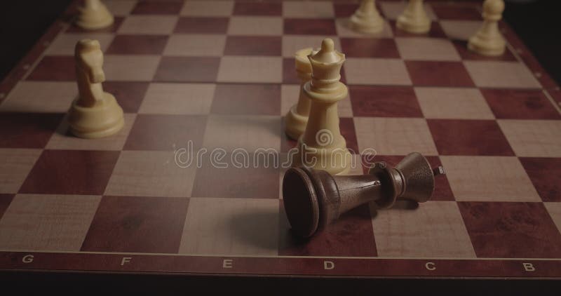 The Chess King Falls on the Chessboard. End of the Game, Loss Stock ...