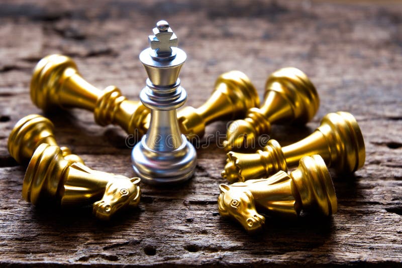 A Chess King Last Stand As a True Winner.Money Game Concept Stock Image ...
