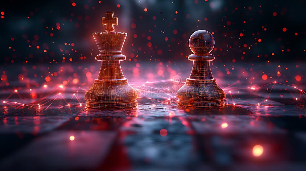 Chess King Pawn Network Strategy Game Board Stock Illustration ...