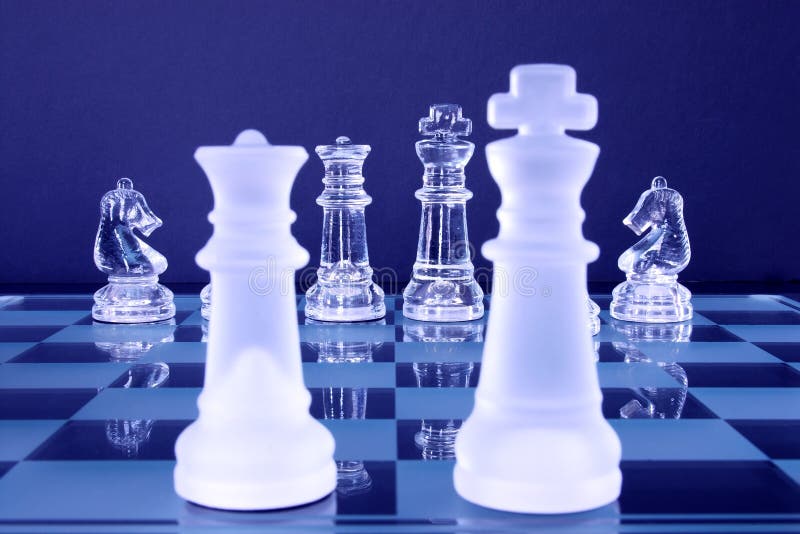 Chess King Queen Knights stock photo. Image of glass, command - 921904