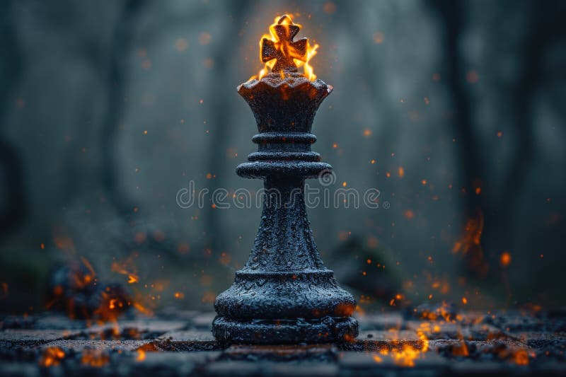 The Chess King S Piece is on Fire in the Street Stock Image - Image of ...