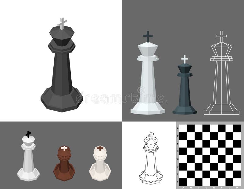 3D isometric chess pawn . stock vector. Illustration of black - 67059975