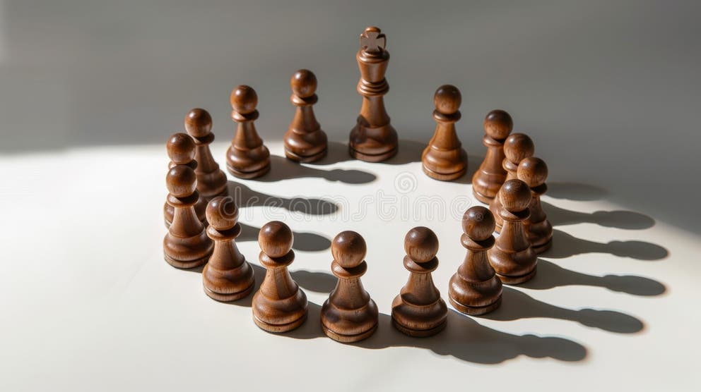 The Chess King Surrounded. AI Generated Stock Image - Image of unity ...