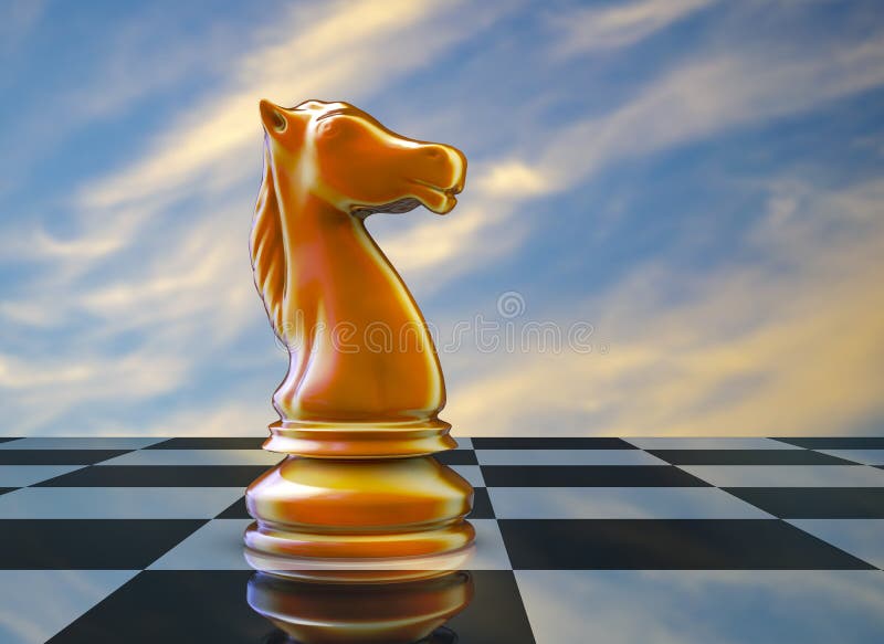 Chess Knight, Close-up View, Illustration Stock Illustration ...