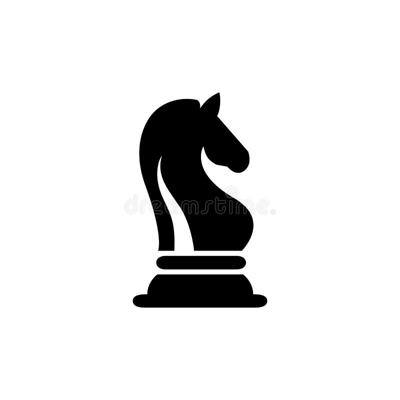 Chess Knight Icon on Red Background. Red Flat Style Vector Illustration ...