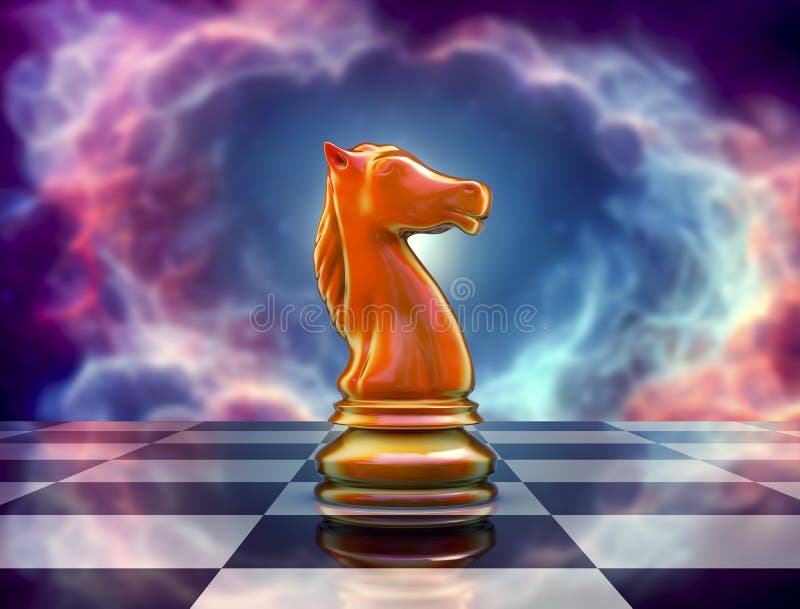 Chess knight, illustration stock illustration. Illustration of closeup ...