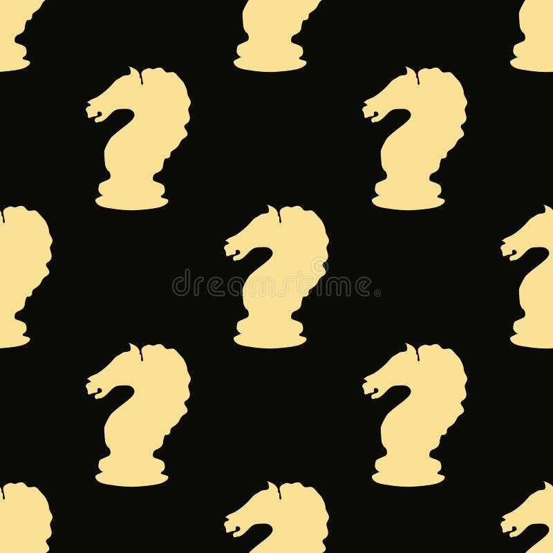 Chess Knight Seamless Pattern Stock Vector - Illustration of chess ...