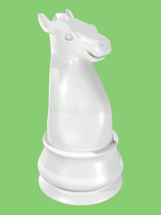 Chess Knight White Side View Right Stock Illustration - Illustration of ...