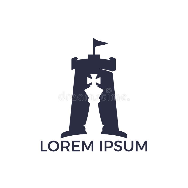 Fort Chess Vector Logo Design Concept. Stock Vector - Illustration of ...