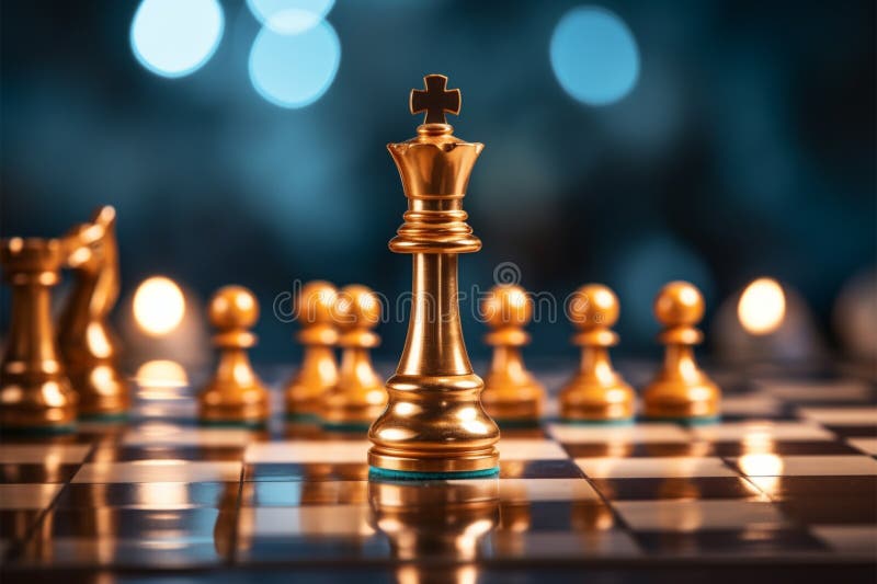 Chess Leadership King Chess Piece on the Board for Business Strategy ...