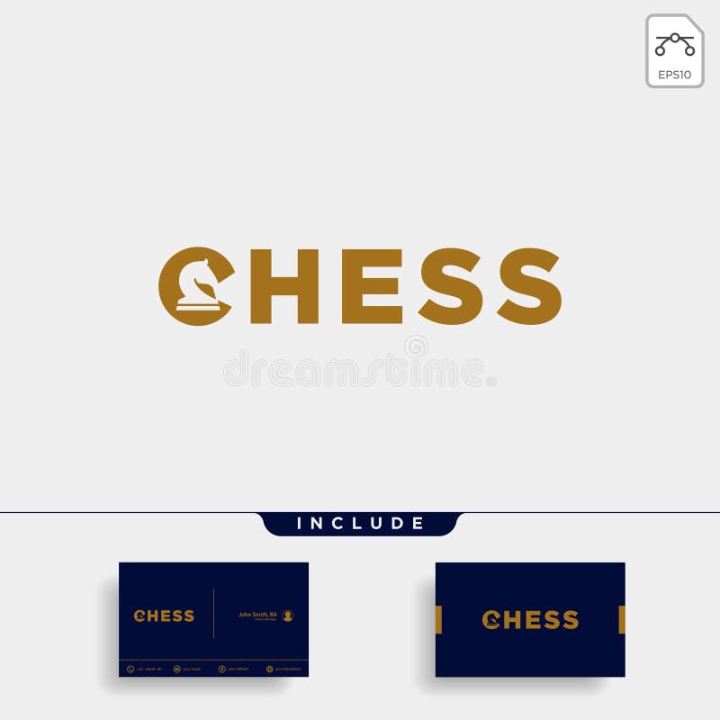 Chess Logo Type Vector Design Illustration, Typography Logo for Chess ...