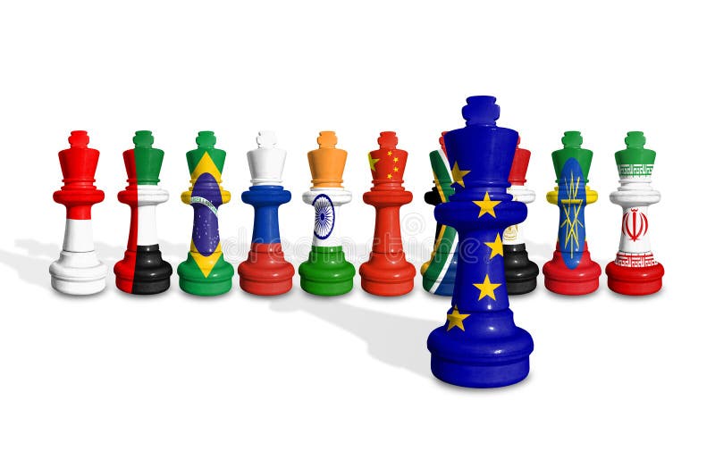 Chess Made from Flags of EU and BRICS Countries Stock Photo - Image of ...