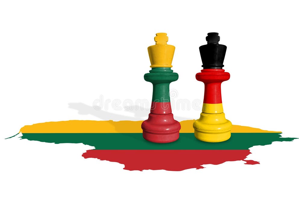 Chess Made from Lithuania and Germany Flags on Lithuanian Map Stock ...