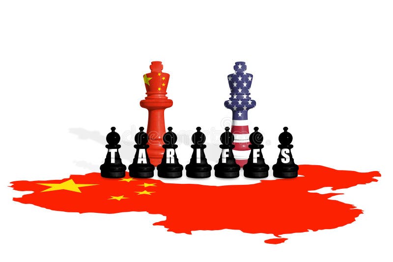 Chess Made from US and China Flags. Europe Union and China Trade ...