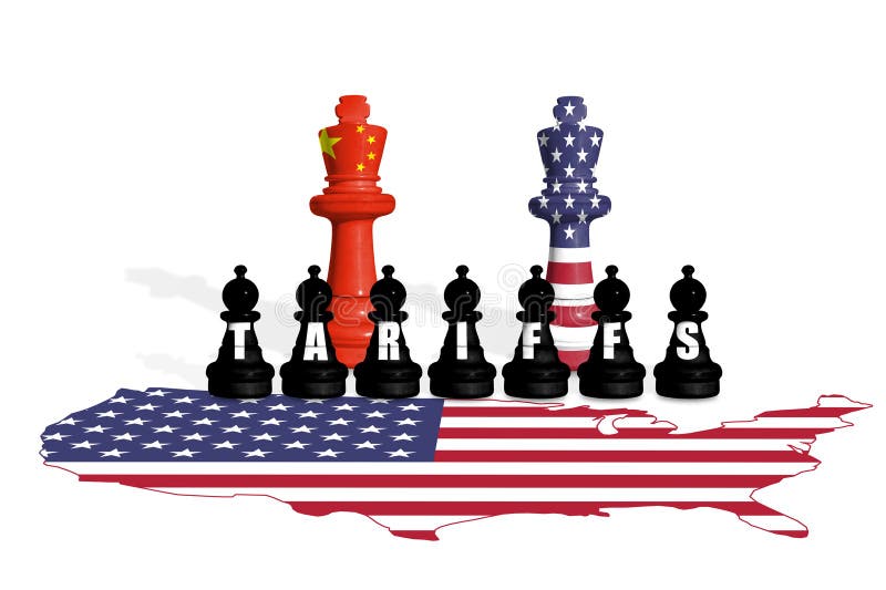Chess Made from US and China Flags. Europe Union and China Trade ...