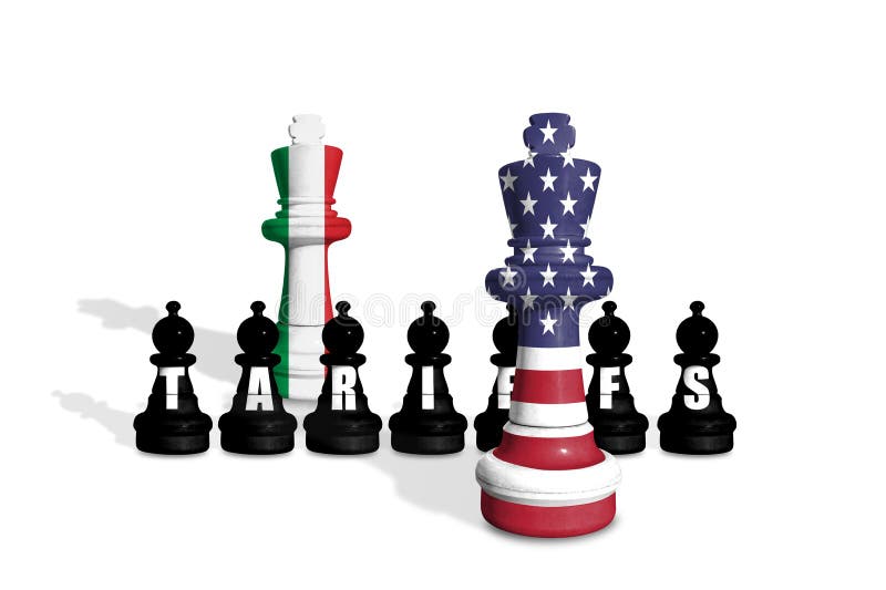 Chess Made from USA and Italy Flags. US and Italy Trade, Duty, Customs ...